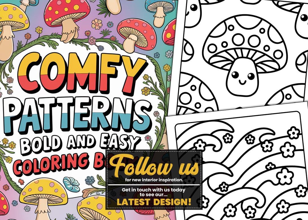 Comfy Patterns Bold Easy Coloring Pages - Relaxing Coloring Book for ...