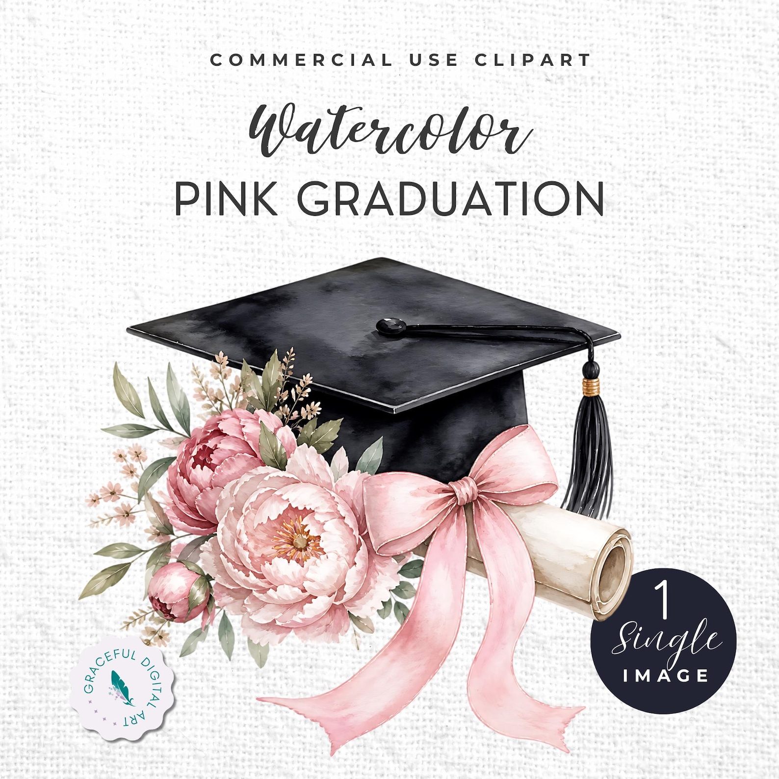 Imágenes prediseñadas femeninas de graduación – Diploma con lazo rosa ...
