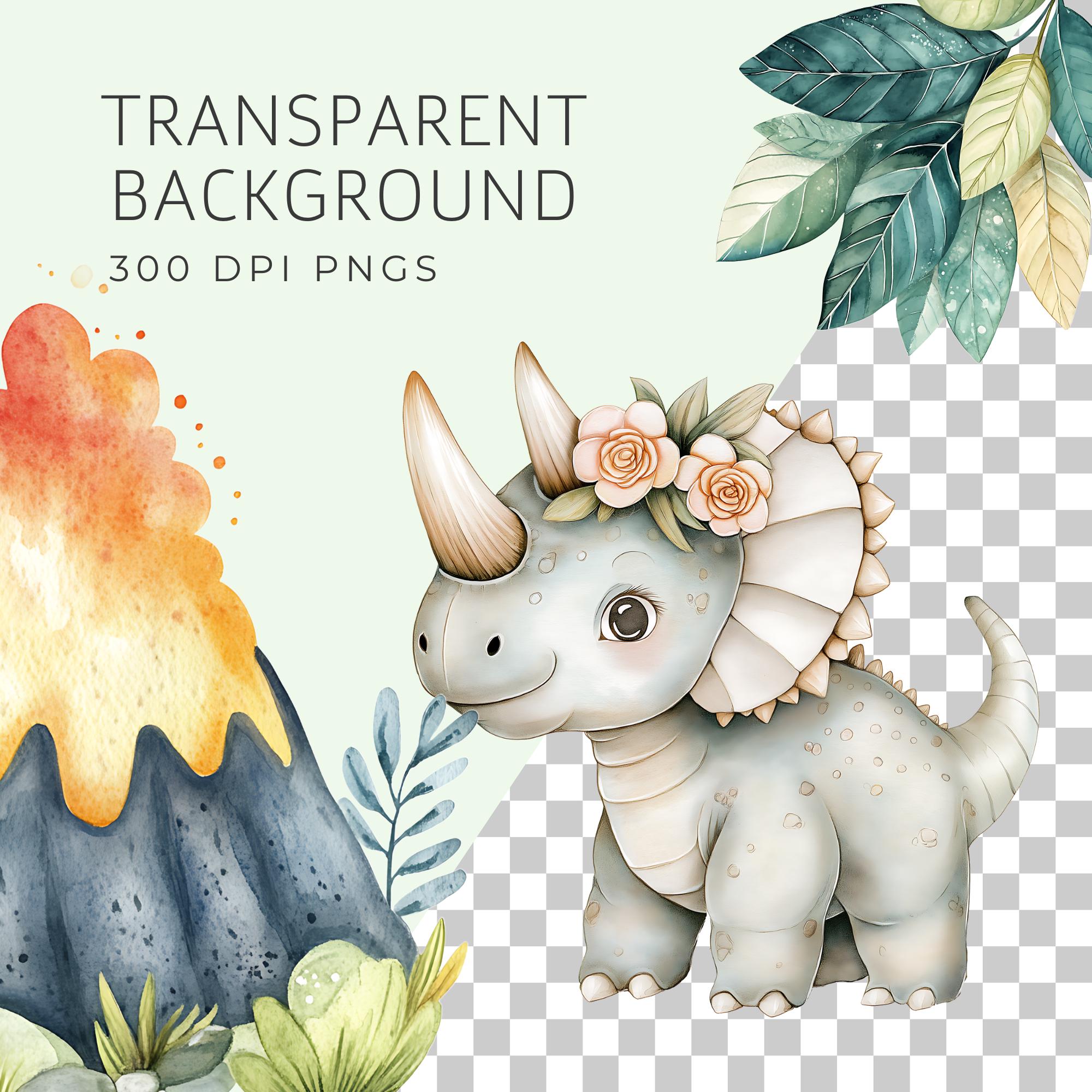 Watercolor Girl Dinosaur Clipart Set: Baby Shower Invitation Graphics ...