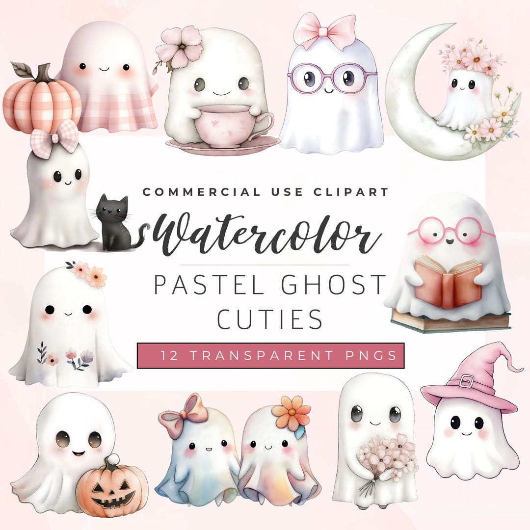 Halloween Ghosts Clipart | Pastel Ghost Cuties Clipart | A Little Boo ...
