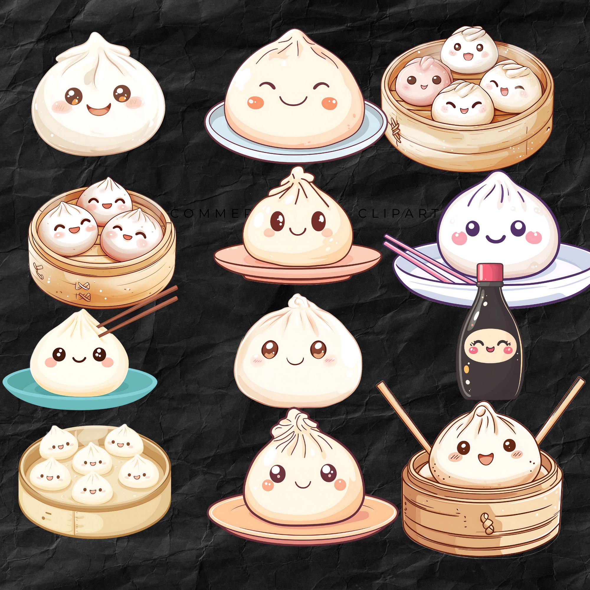 Dim Sum Baby Shower Clipart, Dumpling Clipart, Chinese New Year Clipart ...