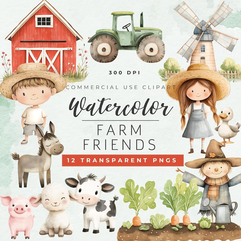 Farm Animal Clipart - Etsy