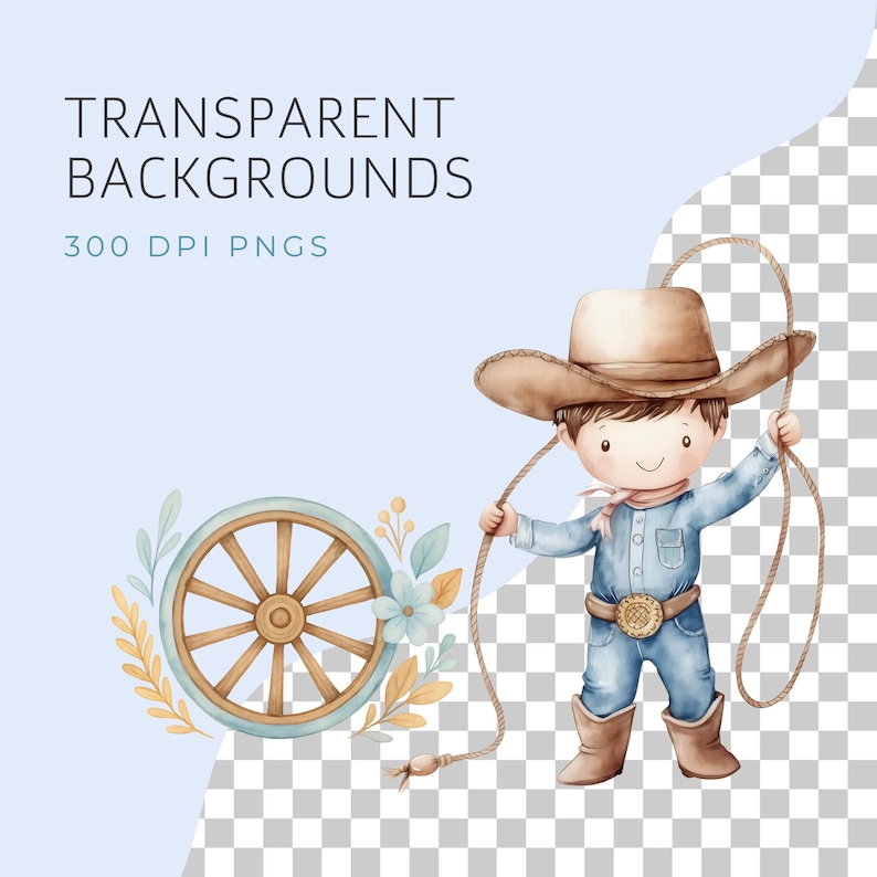 Little Cowboy Clipart Set, Baby Cowboy Boot Clipart, Baby Shower, Rodeo ...