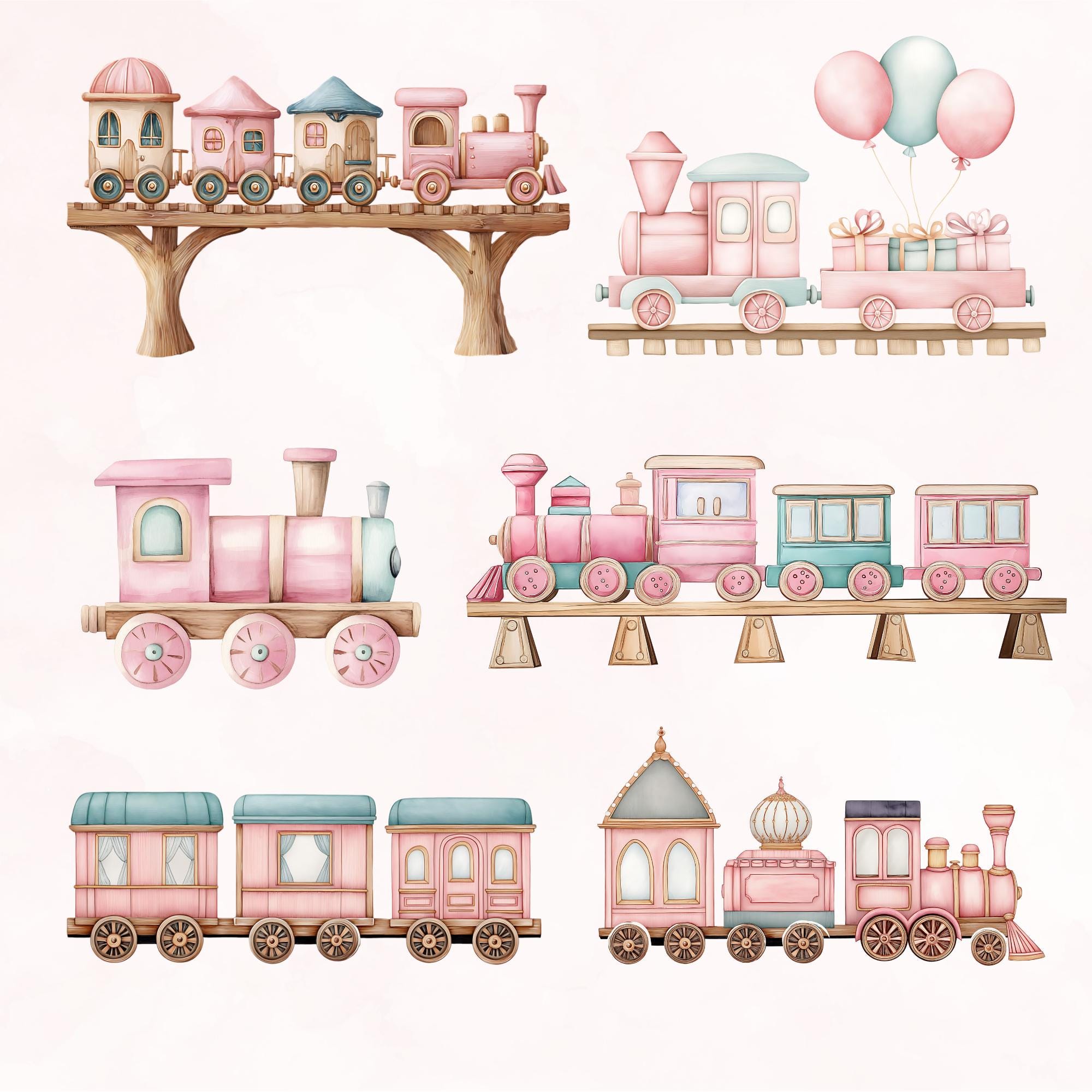 Pink Train Clipart | Choo Choo I'm Two Invitation Clipart | 14 Girl ...