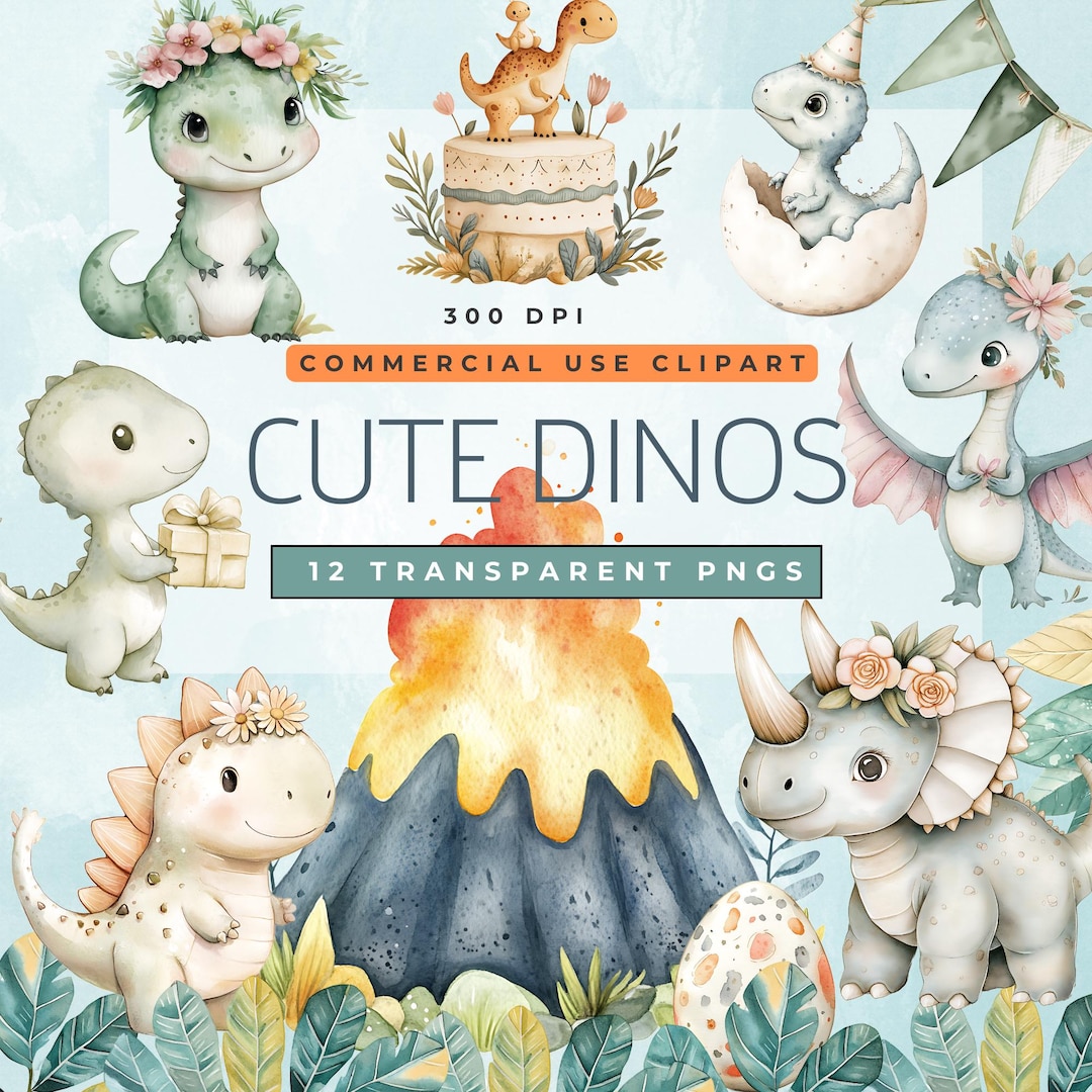 Girl Dinosaur Clipart Set – Girl Dinosaur Illustrations, Dinosaur ...