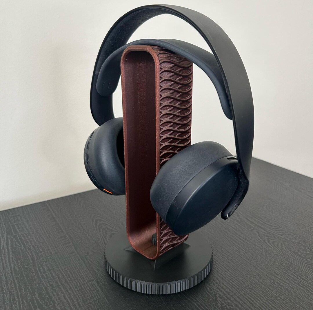 Sleek Headset Stand With Wave Design, Clean Modern Desk Ornament - Etsy