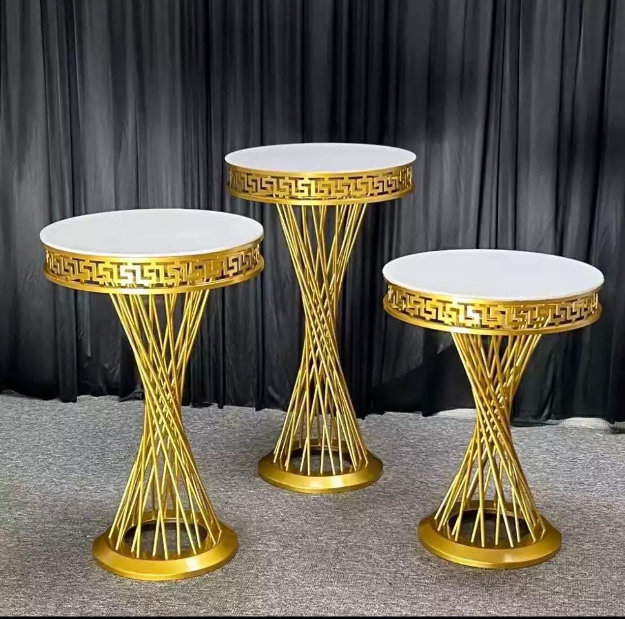 3PCS/SET Gold Twist Pedestal Stands | Dessert & Floral Display - Etsy