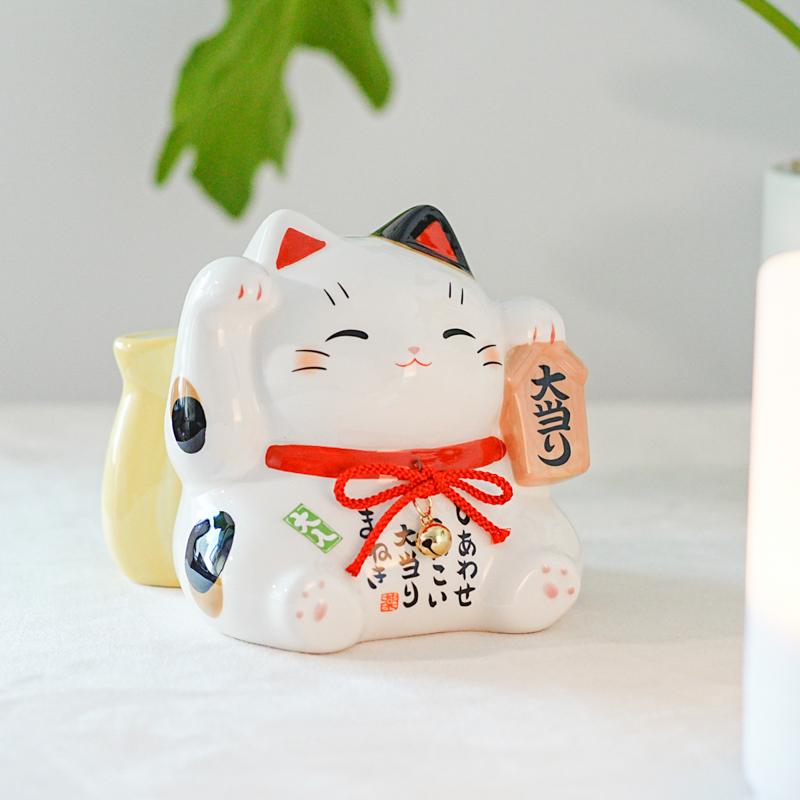 Japanese Cute Lucky Cat Figurine, Lucky Cat Desktop Ornament, Maneki ...
