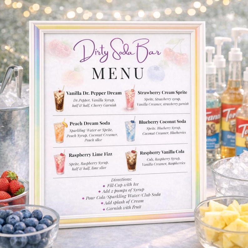 Dirty Soda Bar Menu and Recipes Bundle (digital Download) - Etsy Canada