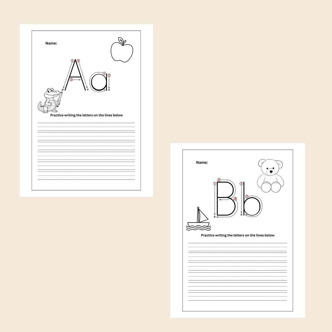 Alphabet Tracing Worksheets A-Z | Handwriting Practice (printable) - Etsy