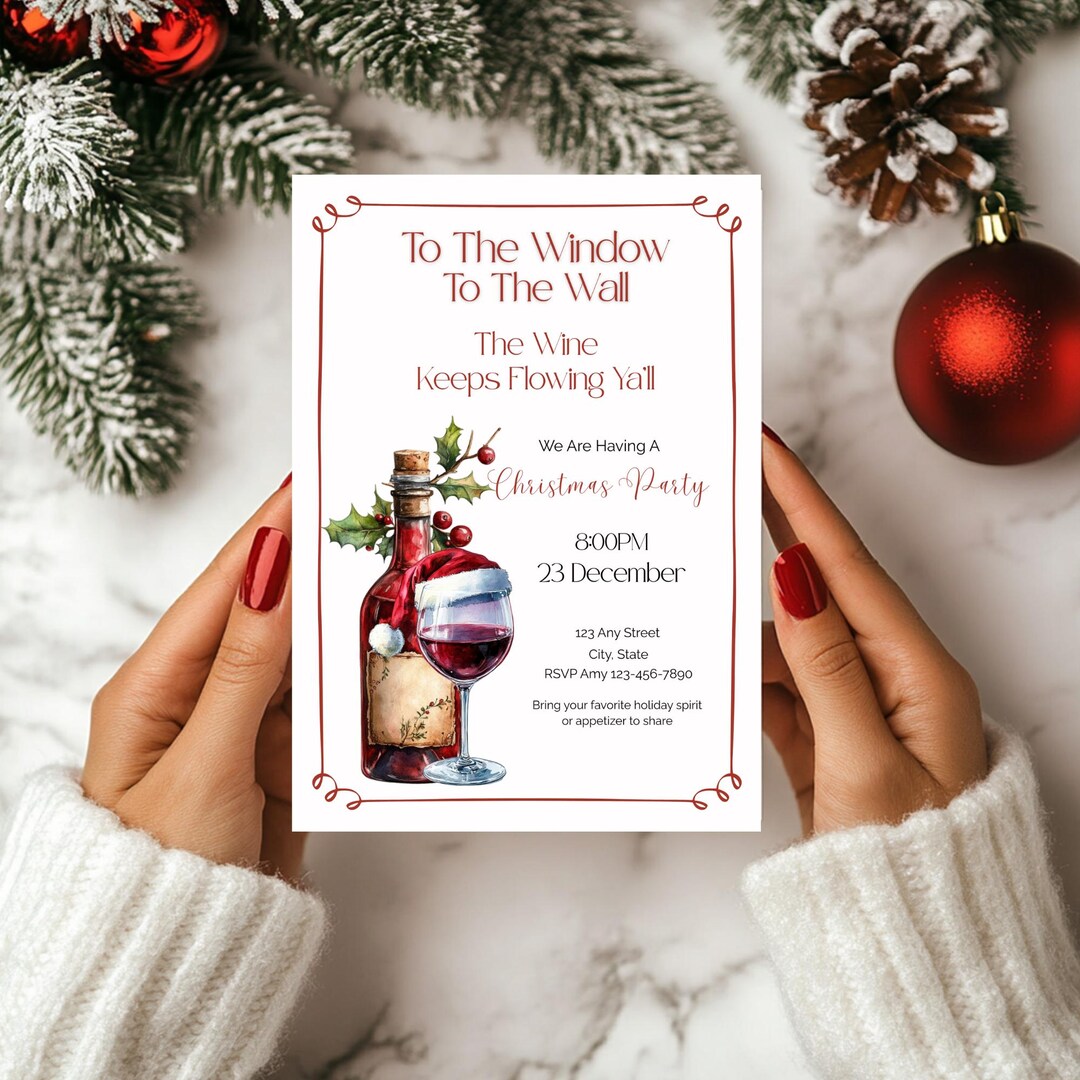 Funny Christmas Party Invitation | Editable Canva Template | Holiday ...