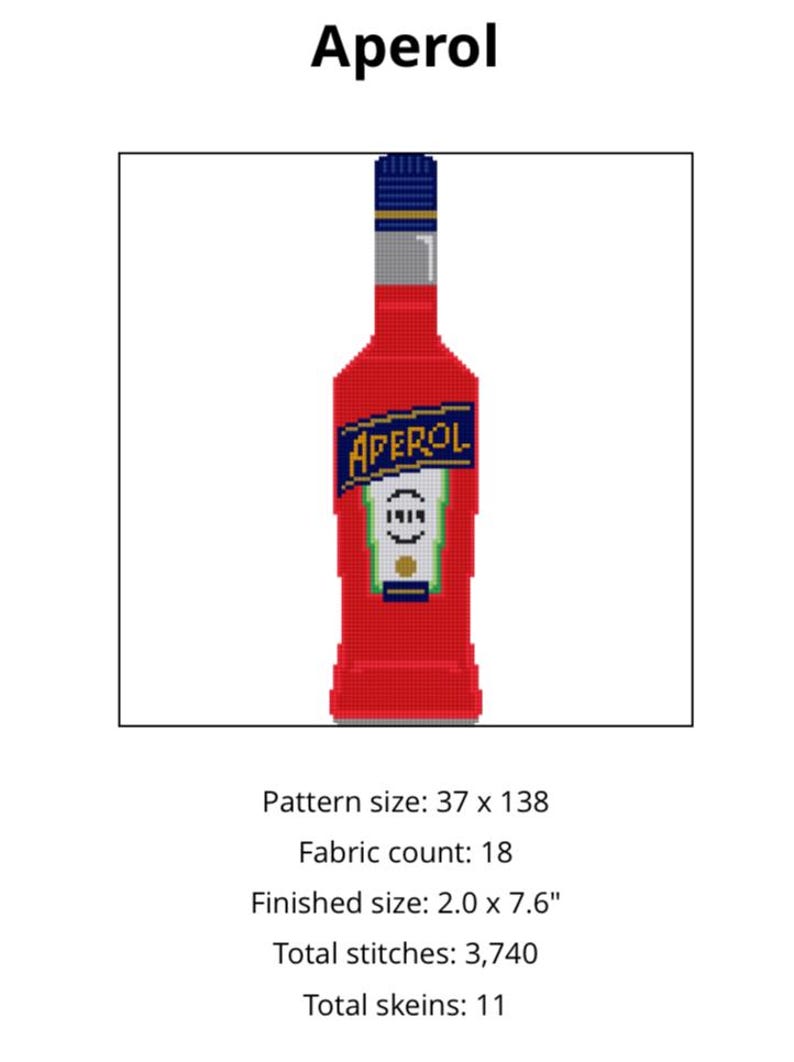 Aperol Spritz Needlepoint Chart - Etsy