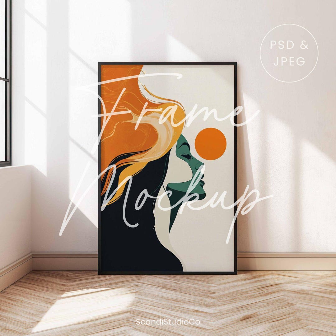 DIN A Vertical Frame Mockup, Frame Leaning on Wall Template for ...