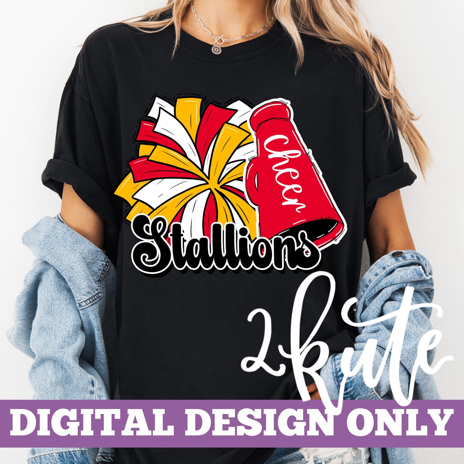 Stallions Cheer Design, School Spirit Design, Stallion Football Png ...