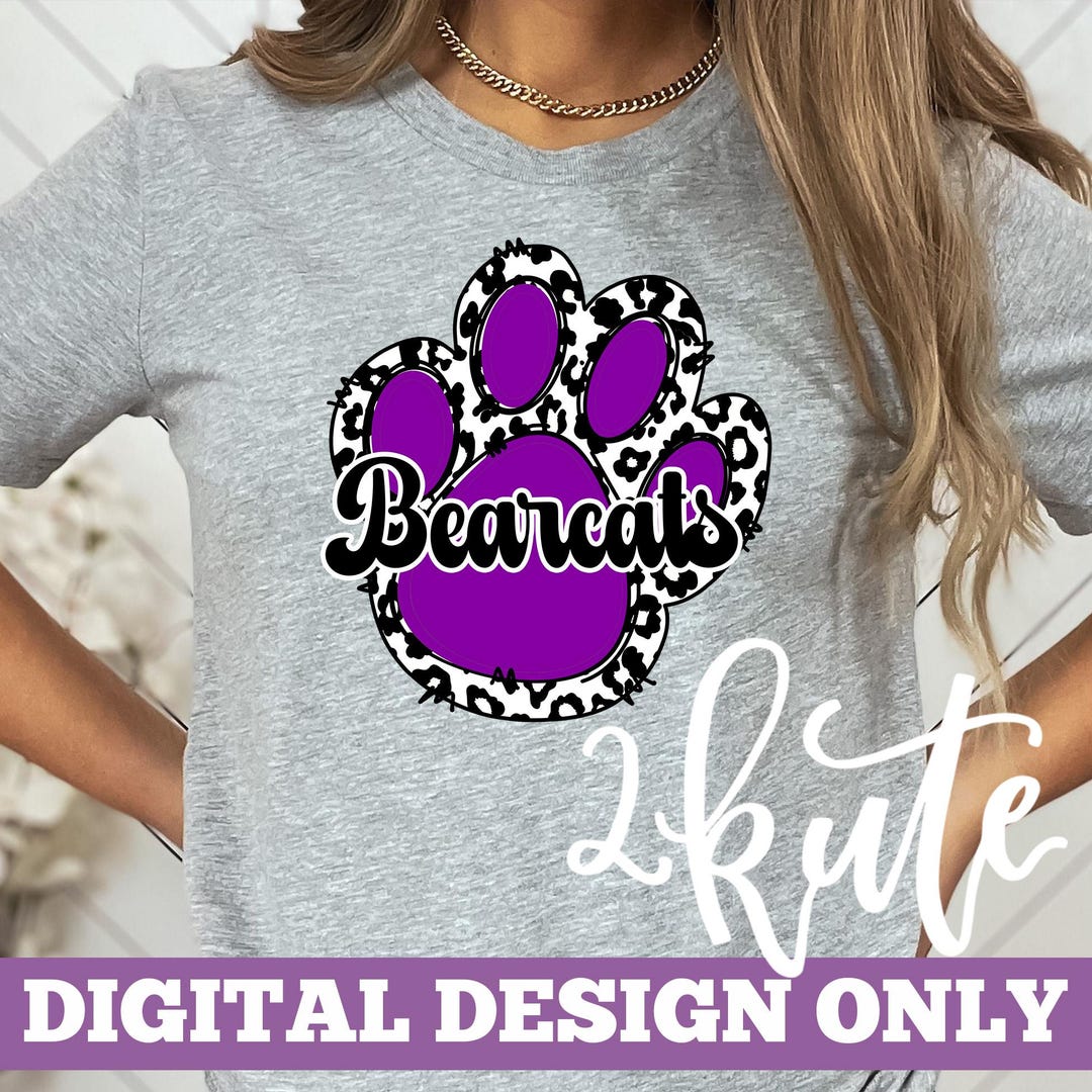 Bearcats Png, Paw Print, School Spirit Design, Bearcat Football Png ...
