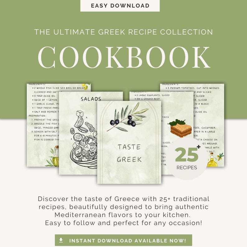 Taste of Greece: Authentic Greek Recipes for Every Occasion - Etsy