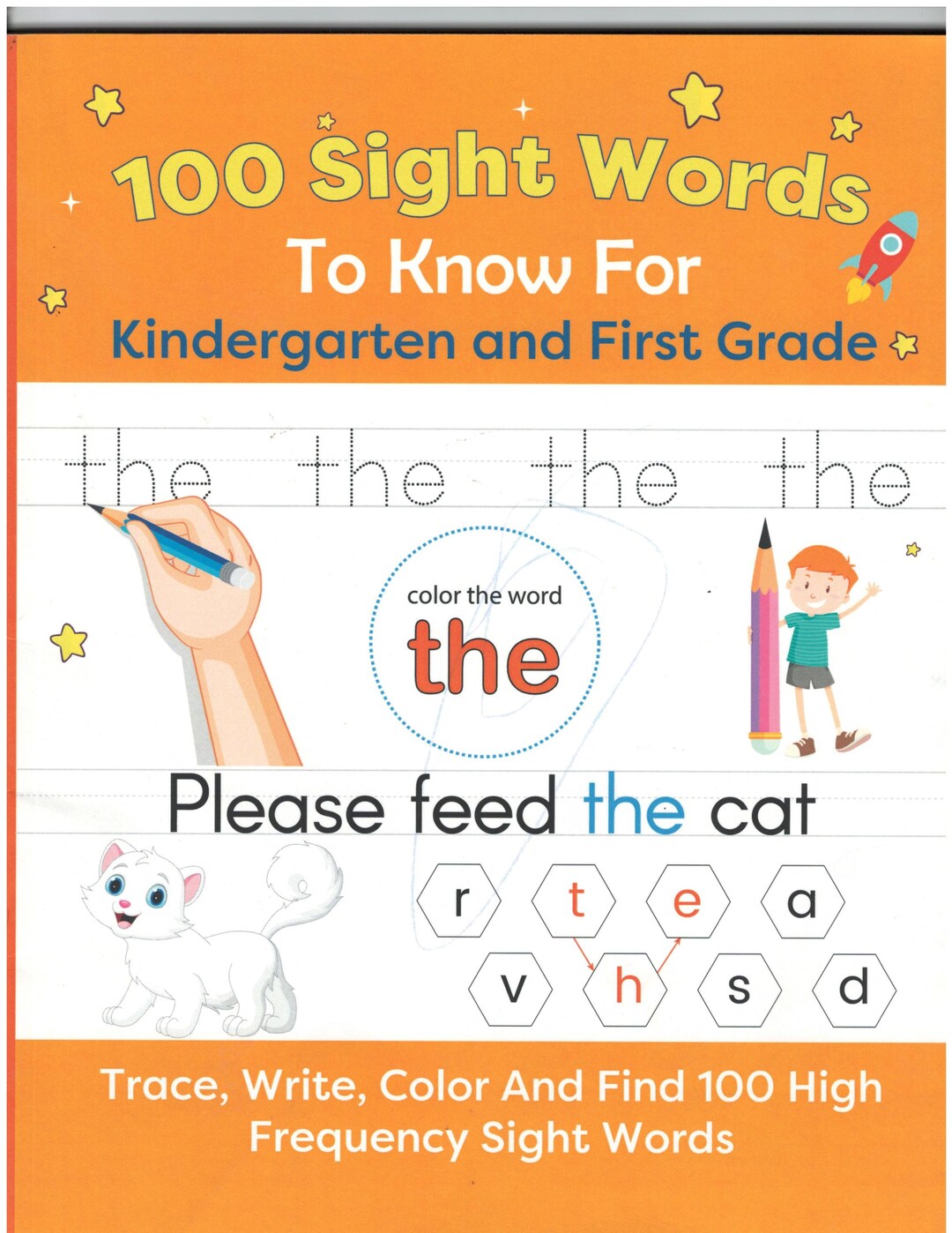 100 Sight Words to Know for Kindergarten and First Grade/trace Write ...