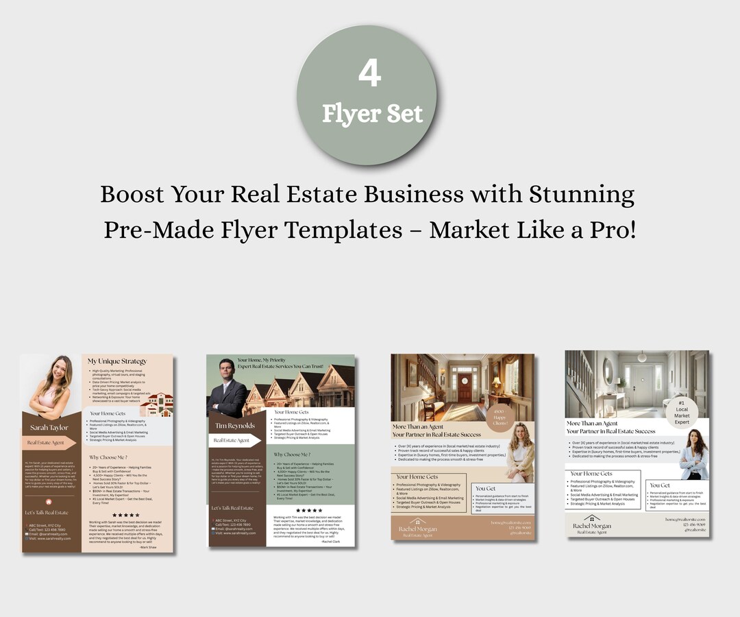 Real Estate Flyers, Flyer Combo Set,agent Introduction Flyer,flyer ...