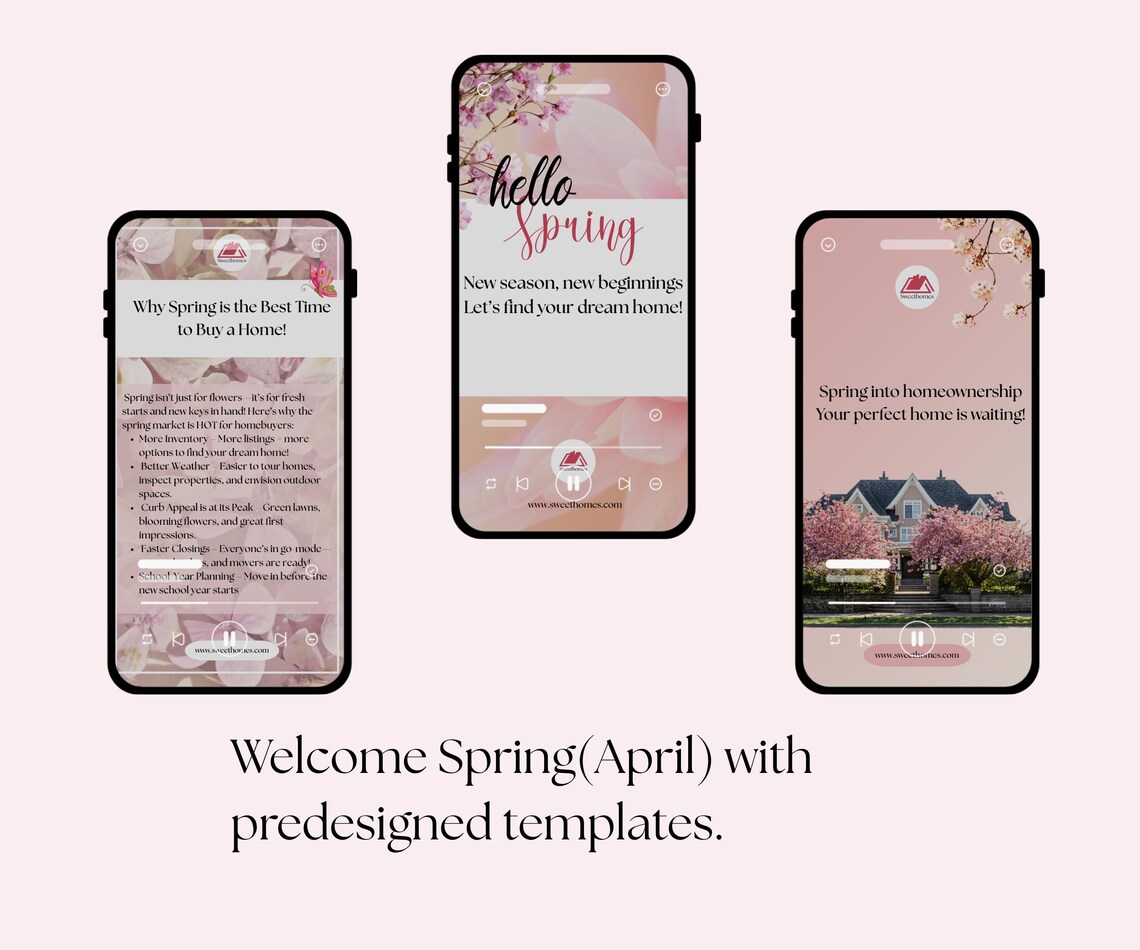 April Real Estate Marketing Template, Spring Real Estate Posts, Realtor ...