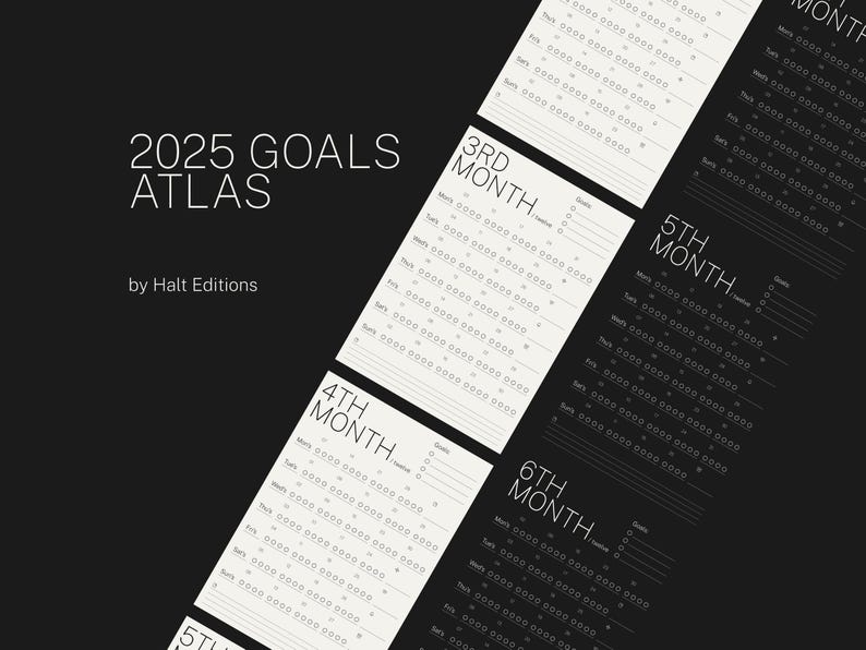 2025 Goals Atlas Printable, Monthly Habit Tracker, Journaling Template ...