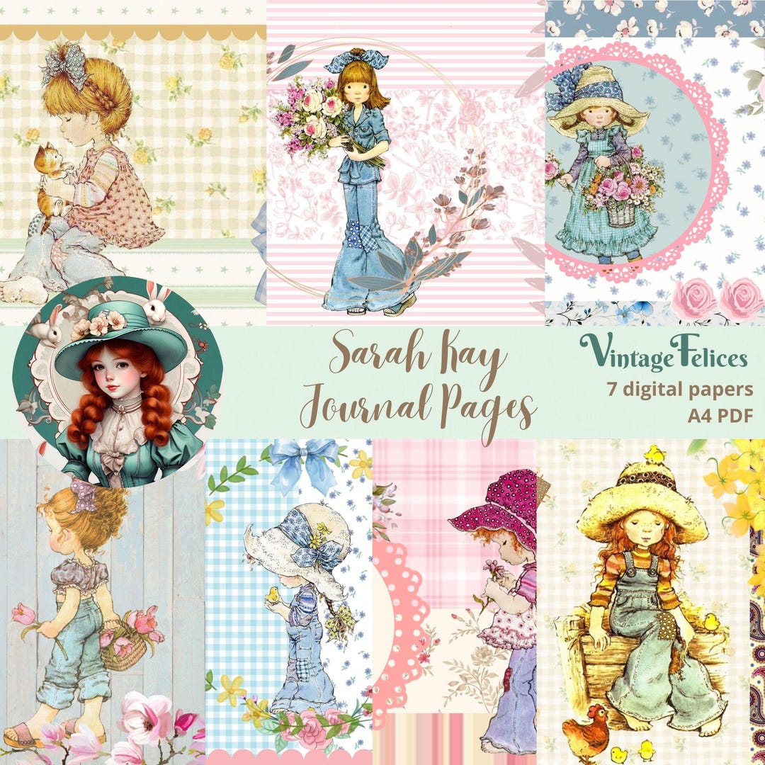 Sarah Kay Journal Pages, Printable, Download, Decoupage, Digital ...