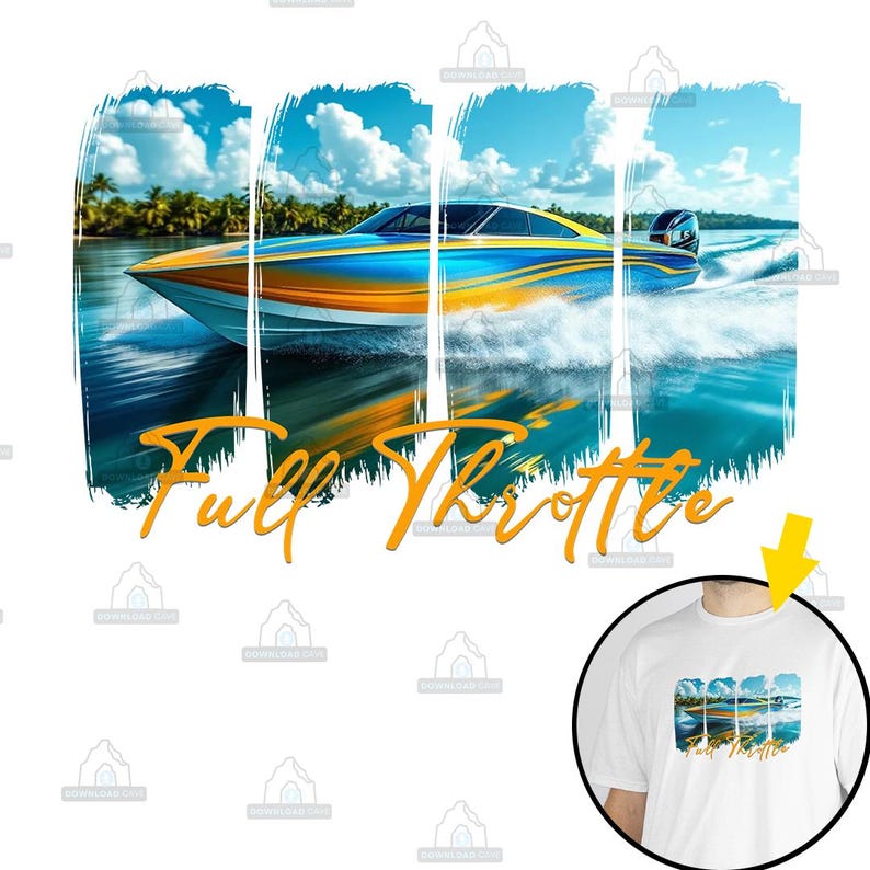 Full Throttle Png, Boating Shirt Png, Speedboat Png, Boat Captain Svg ...