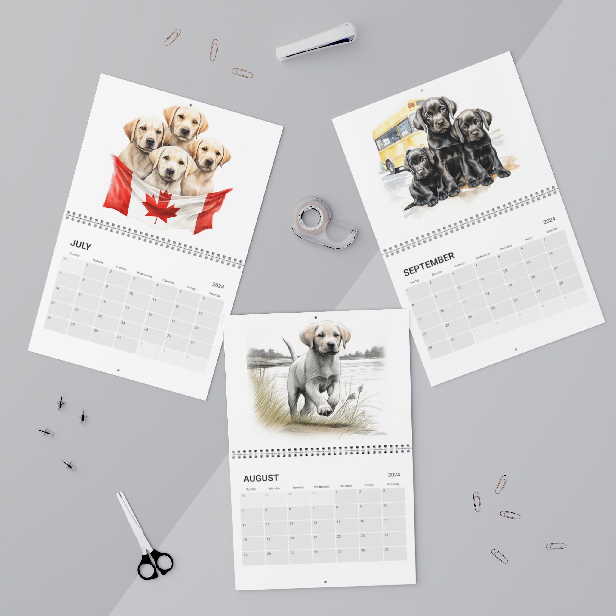 Labrador Retrievers Calendar 2024, Dog Lover's Gift, Dog Wall Calendar ...