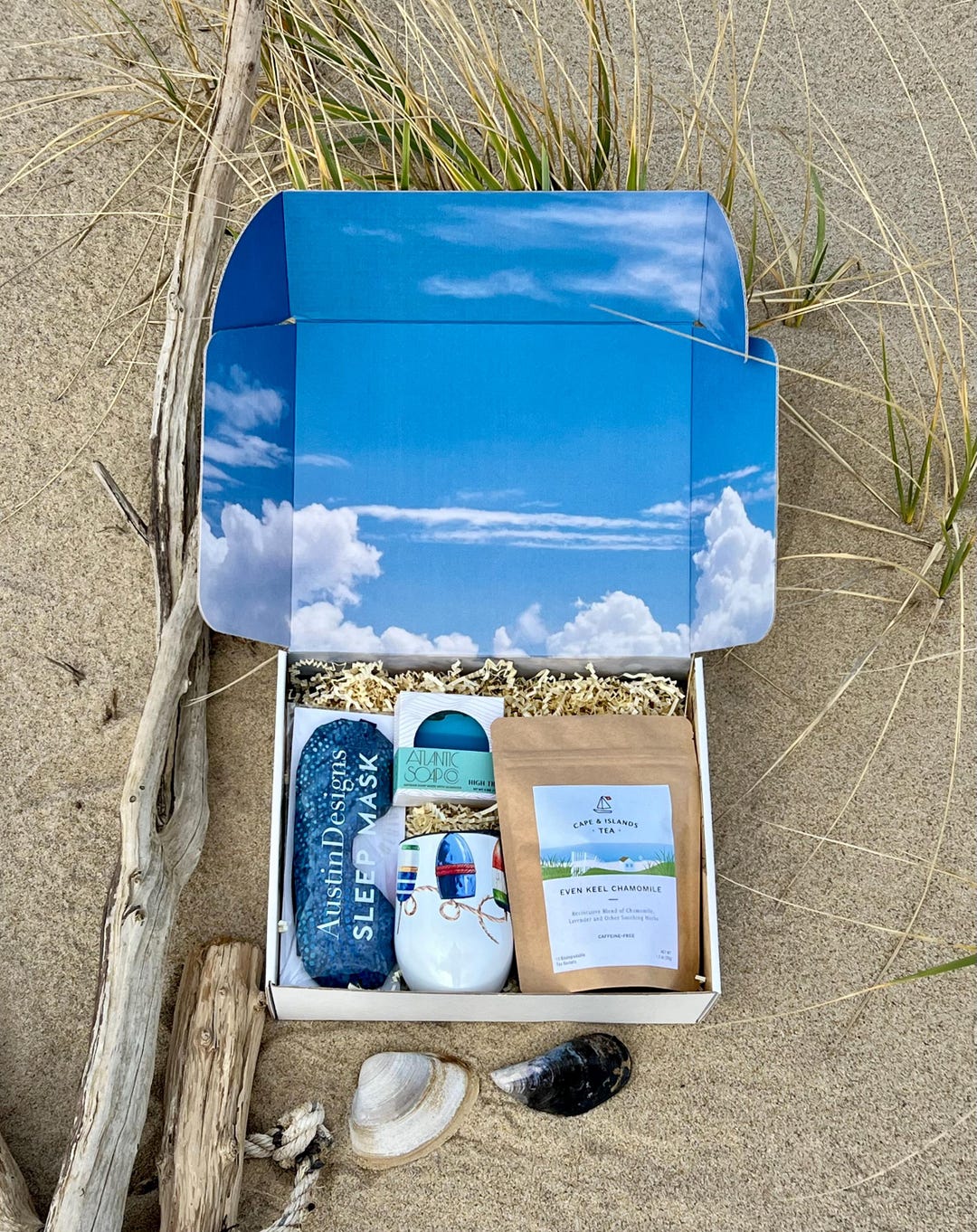 Cape Cod Gift Box - Coastal Spa Set With Handmade Local Soap, Sleep ...