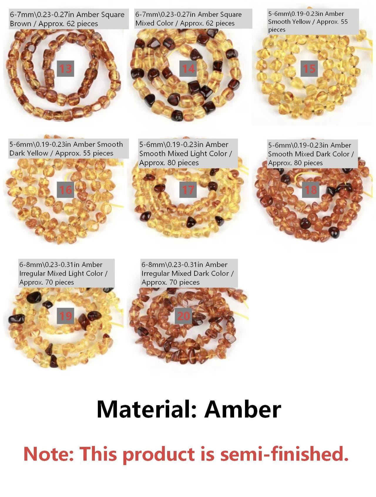 Natural Amber Beads Bulk – Raw Polished Irregular Shapes, Semi-finished ...