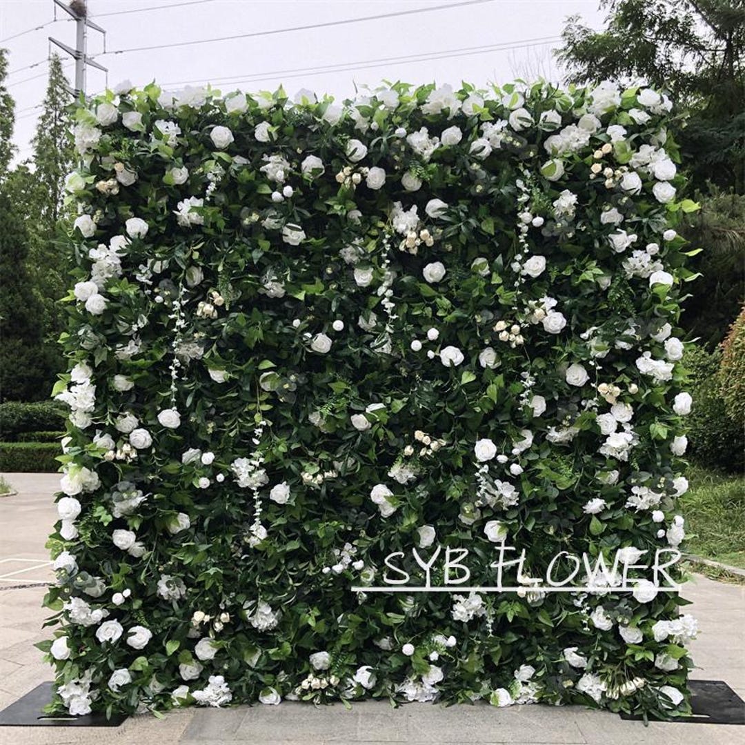 SYB Artificial Flower Fabric Base Curtain Wall Wedding Party Event ...