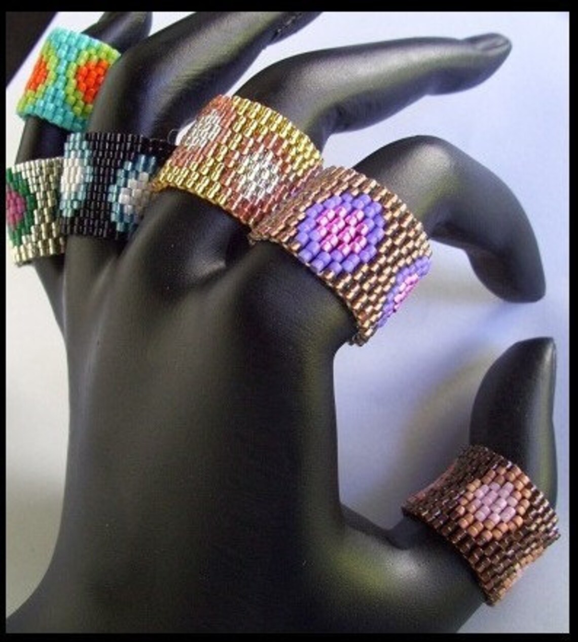 Beading Pattern, Tutorial, Double Peyote,ring DOTS and SPOTS - Etsy