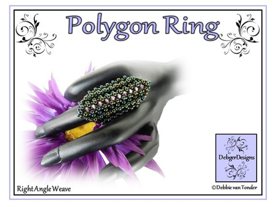 Beading Pattern, Tutorial, Ring - POLYGON - Etsy