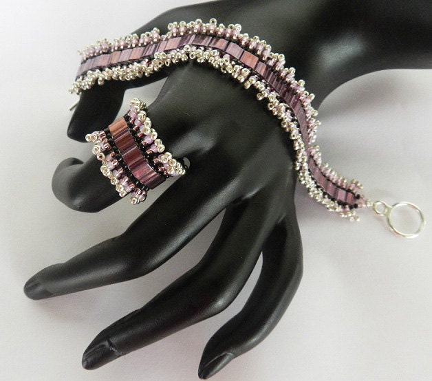 Tila Beading Pattern, Tutorial, Bracelet and Ring - LITTLE BO PEEP - Etsy