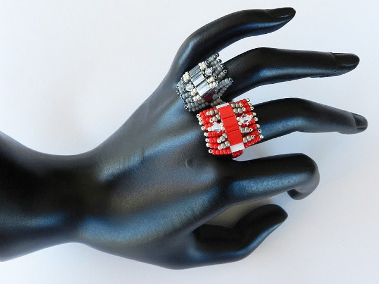 Beading Pattern Tutorial Ring STICKS and STONES | Etsy