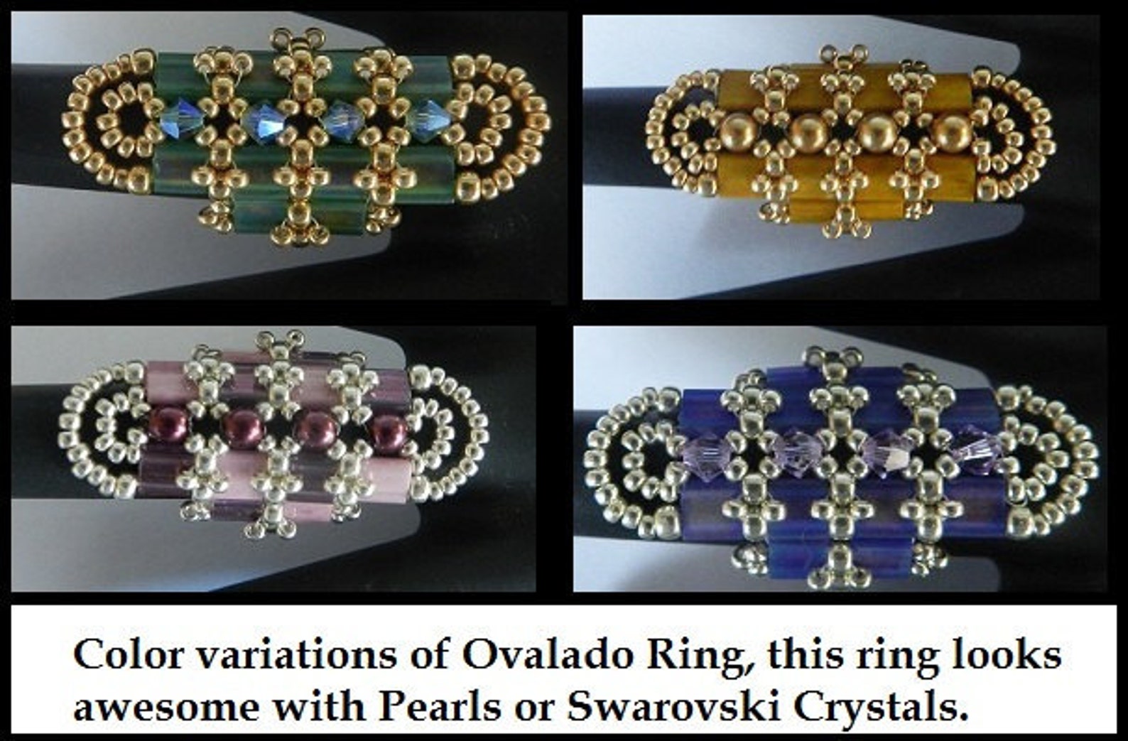 Tila Beading Pattern, Tutorial, Ring - OVALADO - Etsy