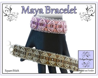 Beading Pattern Tutorial Tila Bracelet ECLIPSE | Etsy