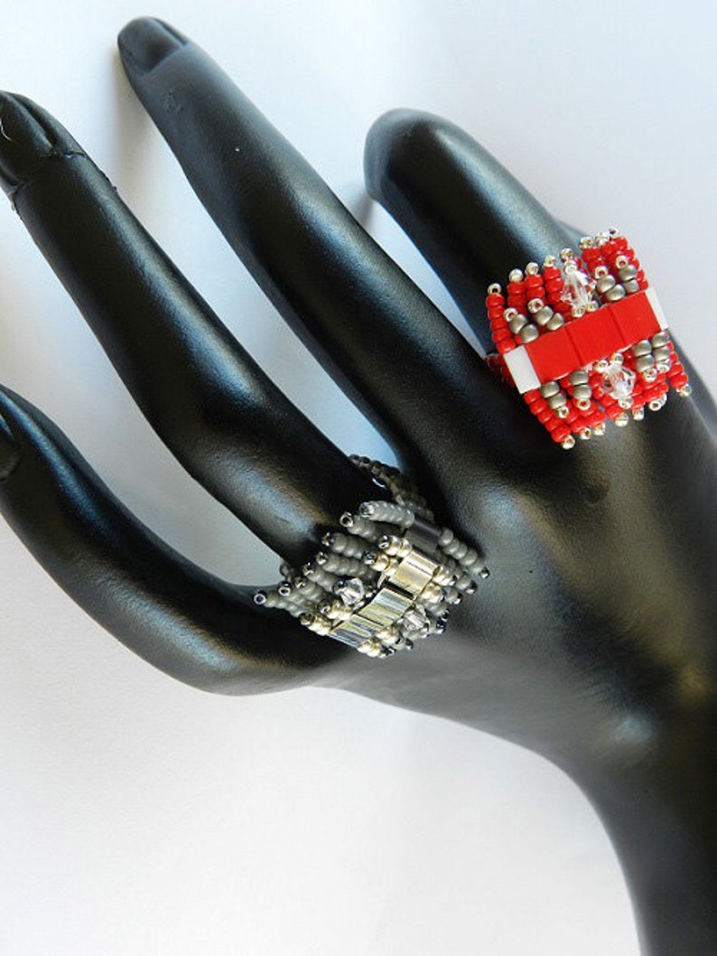 Beading Pattern, Tutorial, Ring- STICKS and STONES - Etsy