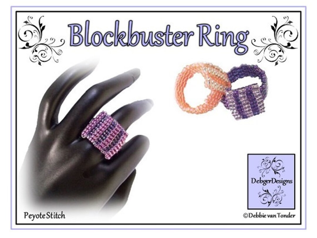 Beading Pattern, Tutorial, Ring - BLOCKBUSTER - Etsy