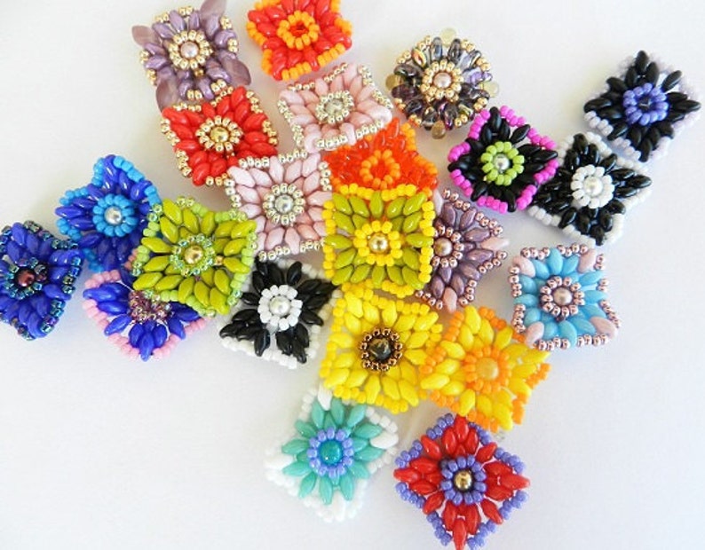 Beading Pattern, Tutorial, Beaded Bead CRAFT FLOWERS - Etsy