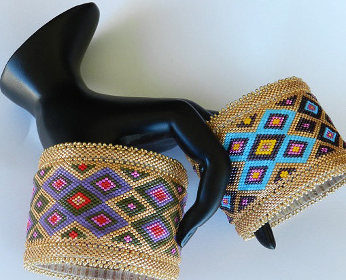Beading Peyote Pattern, Tutorial, Bangle - MAGIC CARPET - Etsy