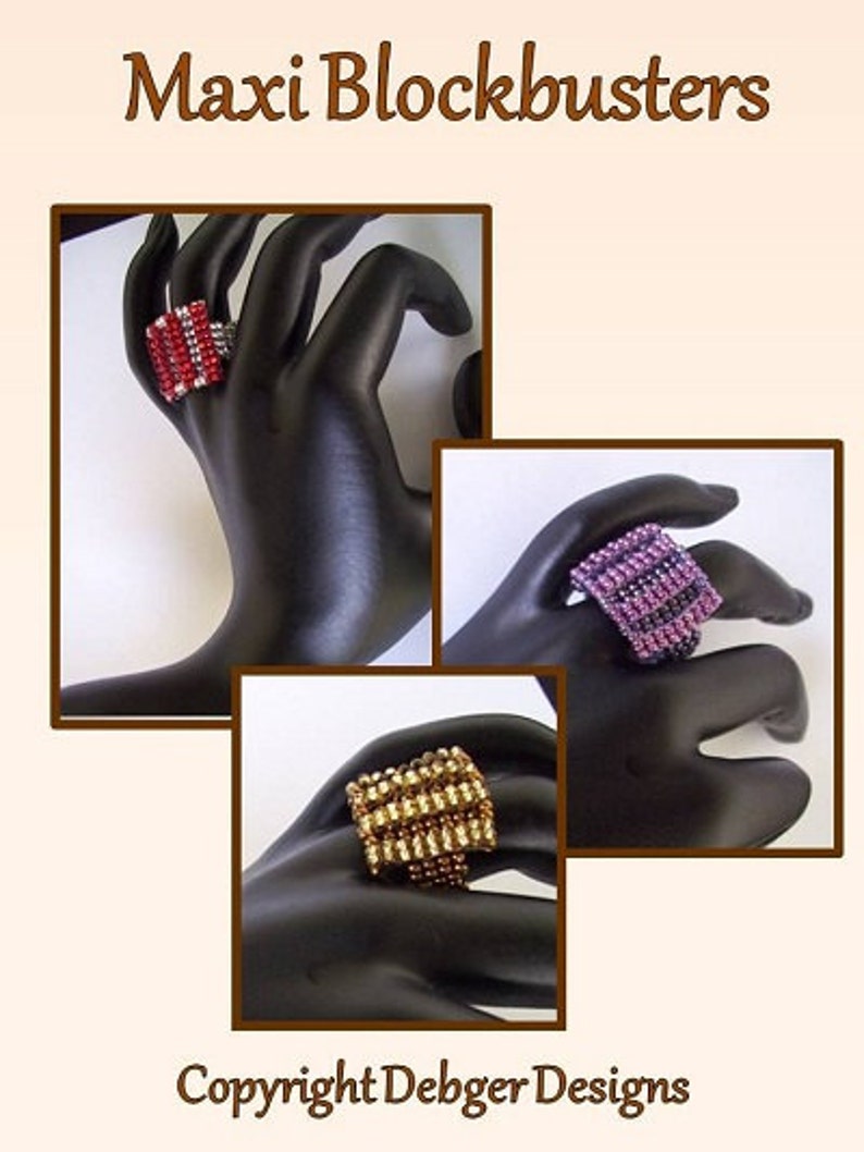 Beading Pattern, Tutorial, Ring - BLOCKBUSTER - Etsy