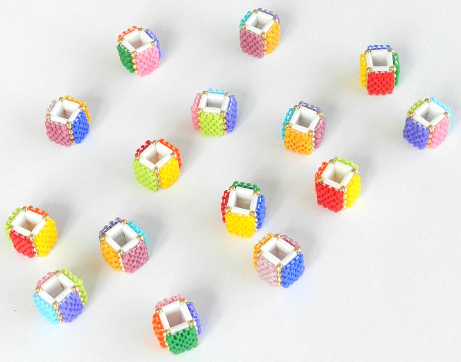 Beading Pattern, Tutorial, Beaded Bead CRAFT SQUARES - Etsy