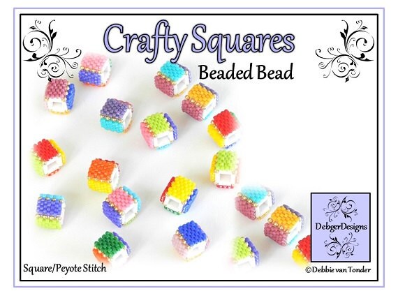 Beading Pattern, Tutorial, Beaded Bead CRAFT SQUARES - Etsy