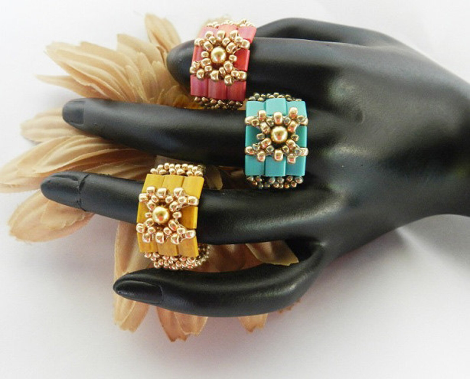 Tila Beading Pattern, Tutorial, Ring - TILA TILES - Etsy