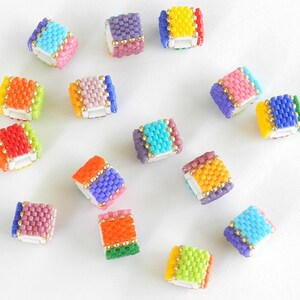 Beading Pattern, Tutorial, Beaded Bead - CRAFT SQUARES - Etsy
