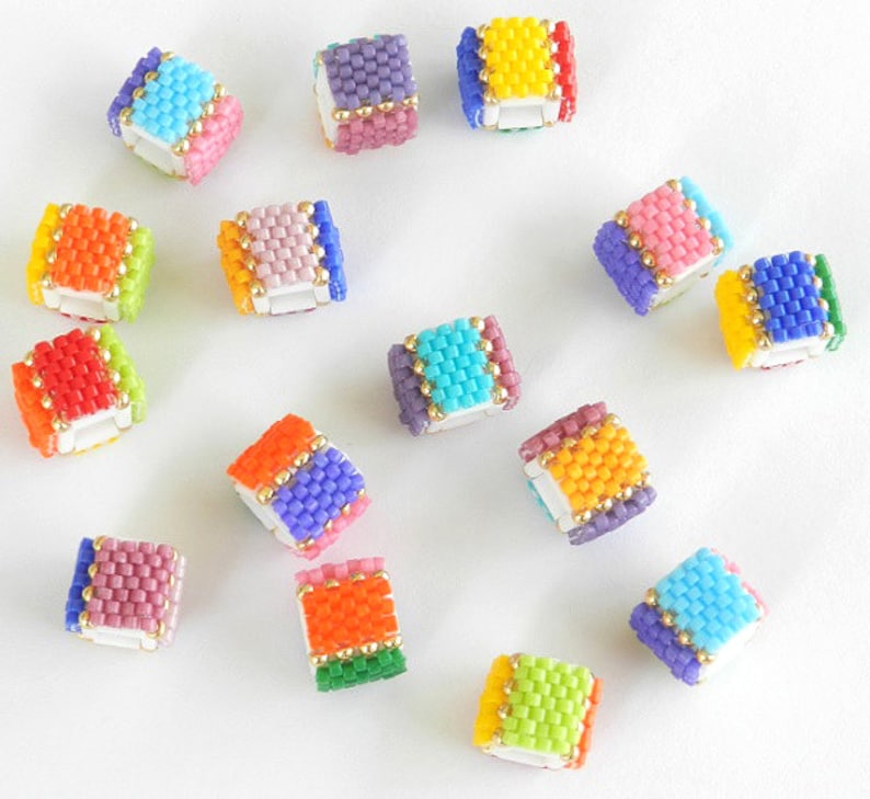 Beading Pattern, Tutorial, Beaded Bead CRAFT SQUARES - Etsy