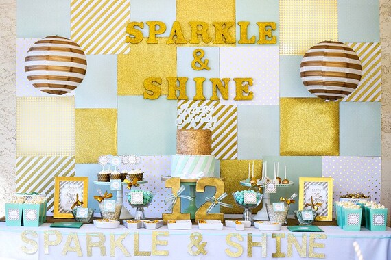 Gold Party, Gold Letters, Letters for Wedding, Wedding Letters, Mint ...