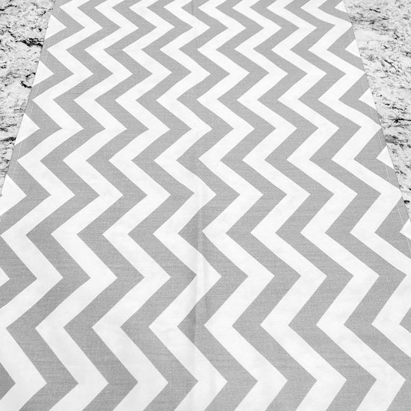 Gray Chevron Table Runner - Etsy
