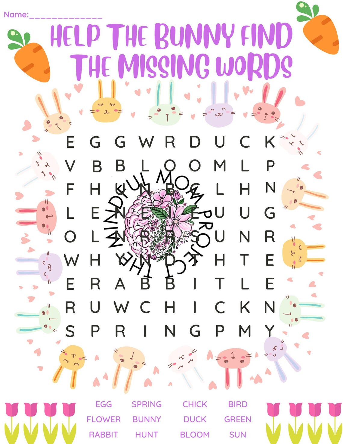 Easter Word Search, Fun Easter Game, Printable Easter Game, Easter Game ...