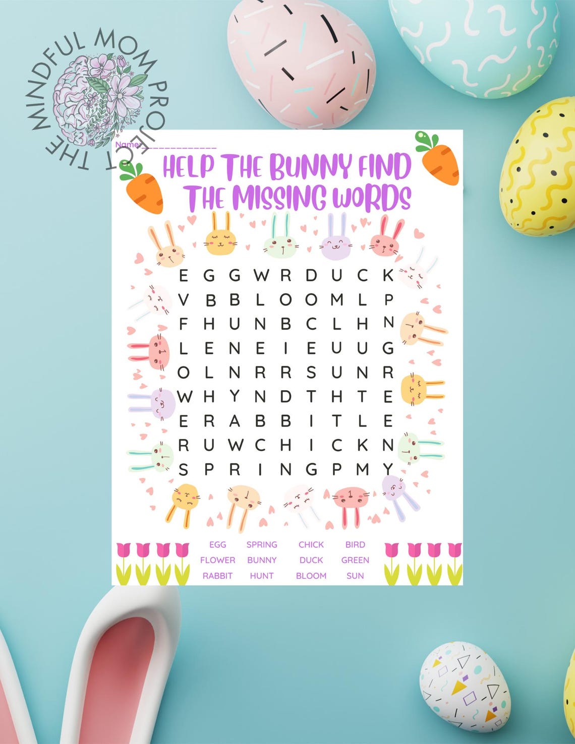 Easter Word Search, Fun Easter Game, Printable Easter Game, Easter Game ...